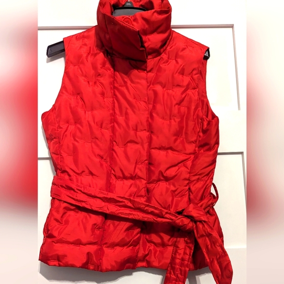 Talbots | Jackets & Coats | Puffy Vest Goose Down Asymmetrical Red With ...